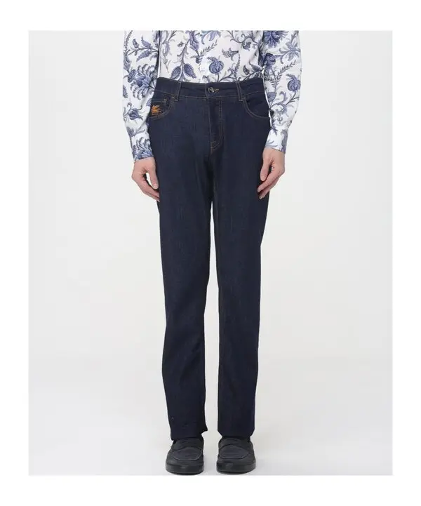 Etro Mid-rise Slim-fit Jeans With Tonal Stitching - Medium Blue