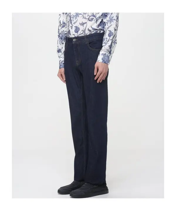 Etro Mid-rise Slim-fit Jeans With Tonal Stitching - Medium Blue