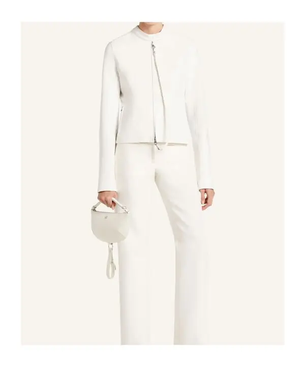 COURREGES Courrèges Cropped Biker Jacket With Embroidered Logo