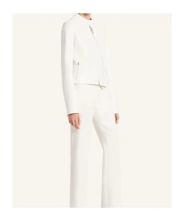COURREGES Courrèges Cropped Biker Jacket With Embroidered Logo
