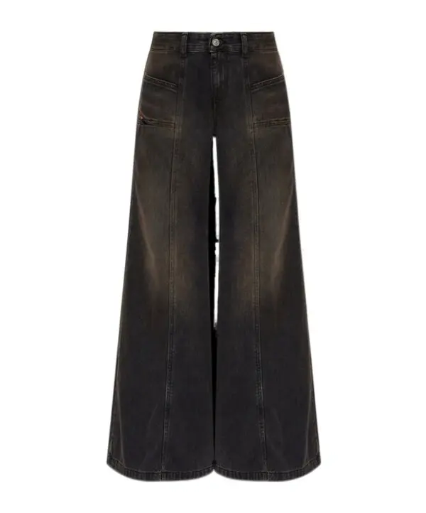 DIESEL® D-akii Wide Leg Jeans - Grey