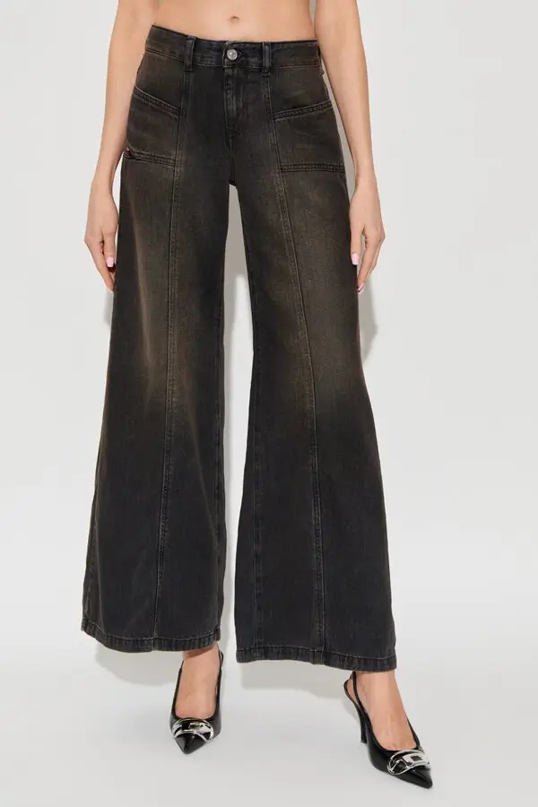 DIESEL® D-akii Wide Leg Jeans - Grey
