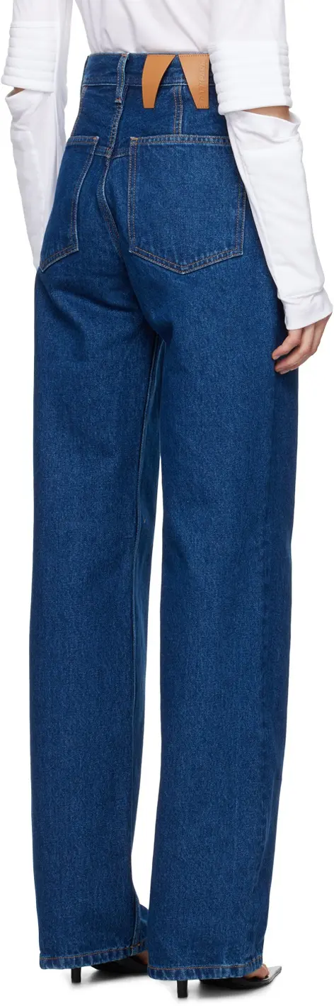 DARKPARK Lu Pleated Straight-leg Jeans - Blue