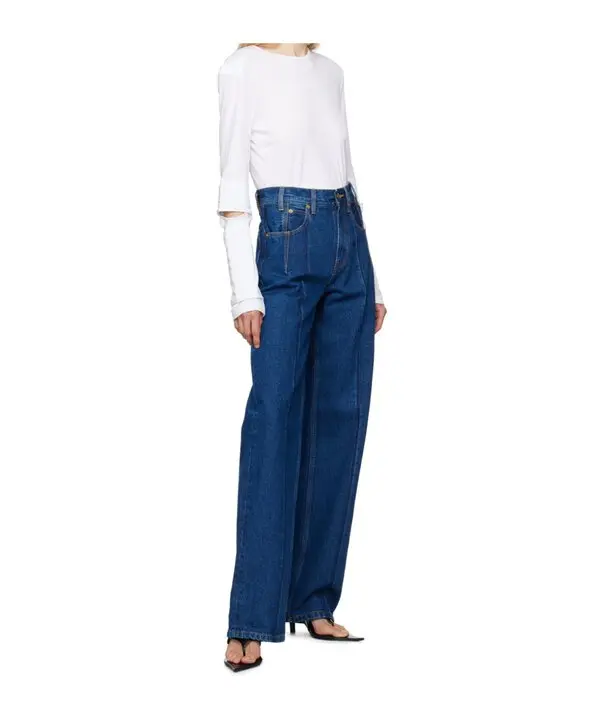 DARKPARK Lu Pleated Straight-leg Jeans - Blue