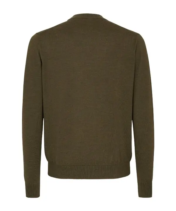 Fendi Ff Embossed Crewneck Jumper - Green