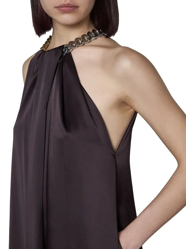 Stella McCartney Halter Neck Dress With Chain Detail - Black