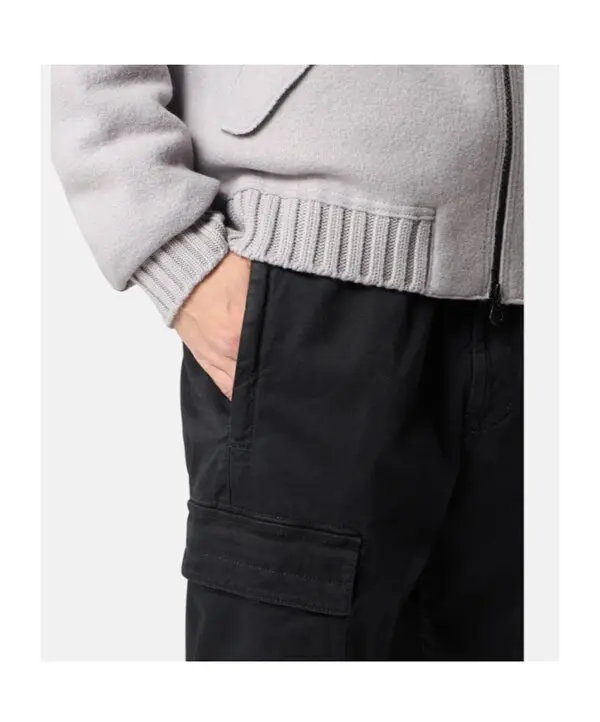 Stone Island Logo Patch Straight-leg Cargo Trousers - Black