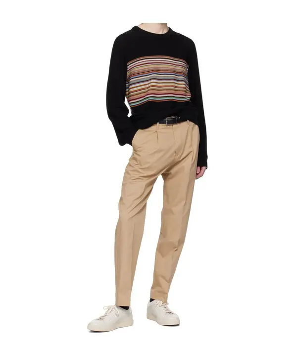 Paul Smith Striped Crewneck Knit Jumper - Black