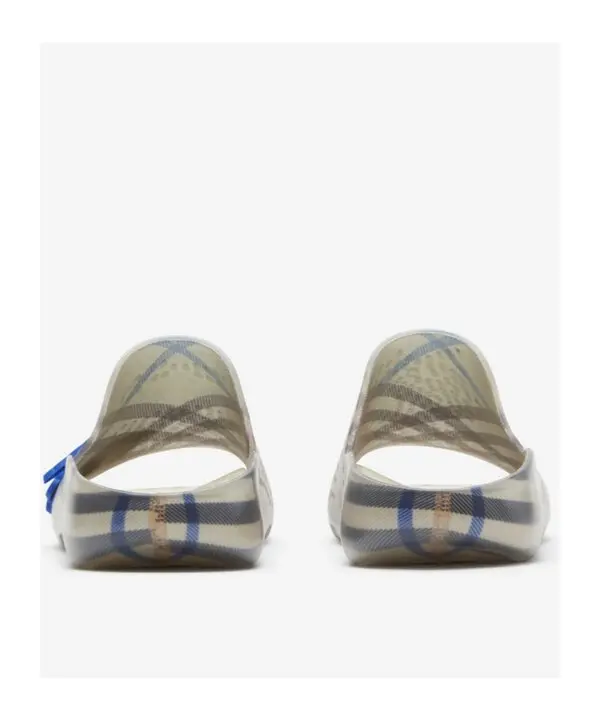 Burberry Checked Equestrian Knight Motif Slides