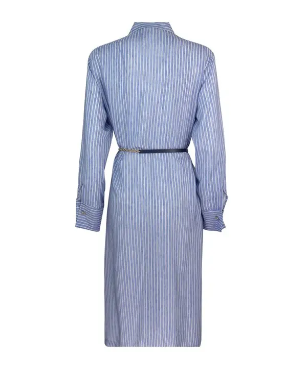 Max Mara Striped Shirt Dress With Belt