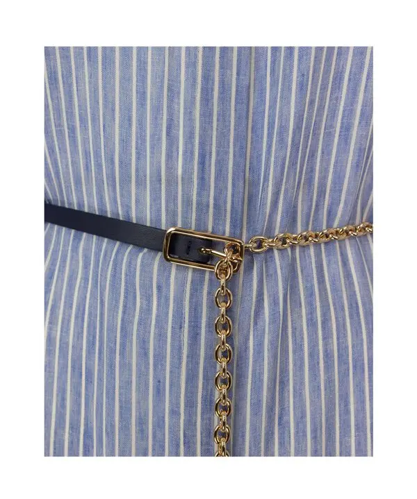 Max Mara Striped Shirt Dress With Belt