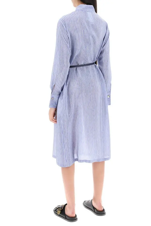 Max Mara Striped Shirt Dress With Belt