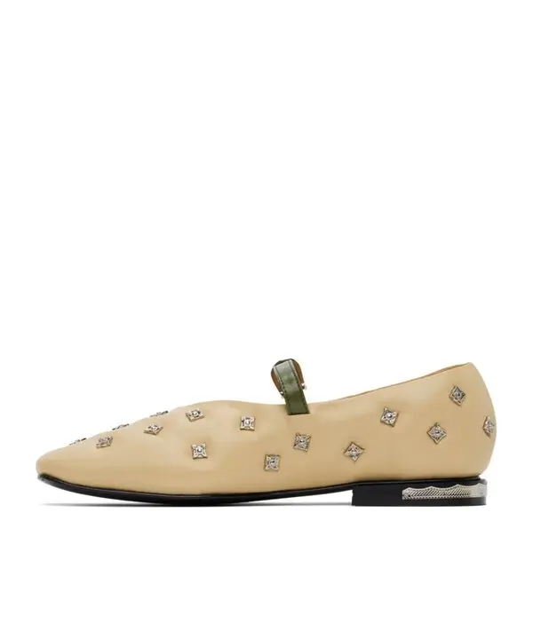 Toga Mary Jane Patterned Rivet Flats