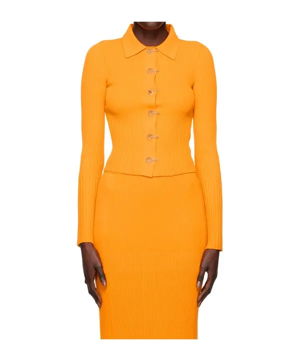 DION LEE Ribbed-knit Cardigan