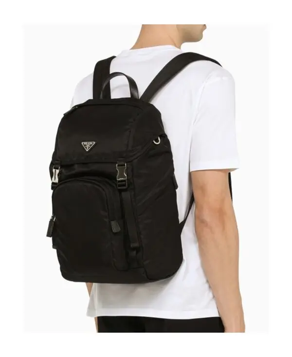 Prada Logo Backpack - Black