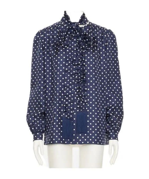 Valentino Garavani Polka Dot Tassel Ruffle Shirt