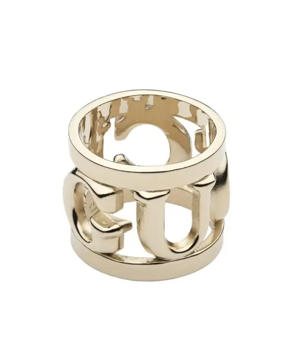 Gucci Logo Carré Ring - Golden