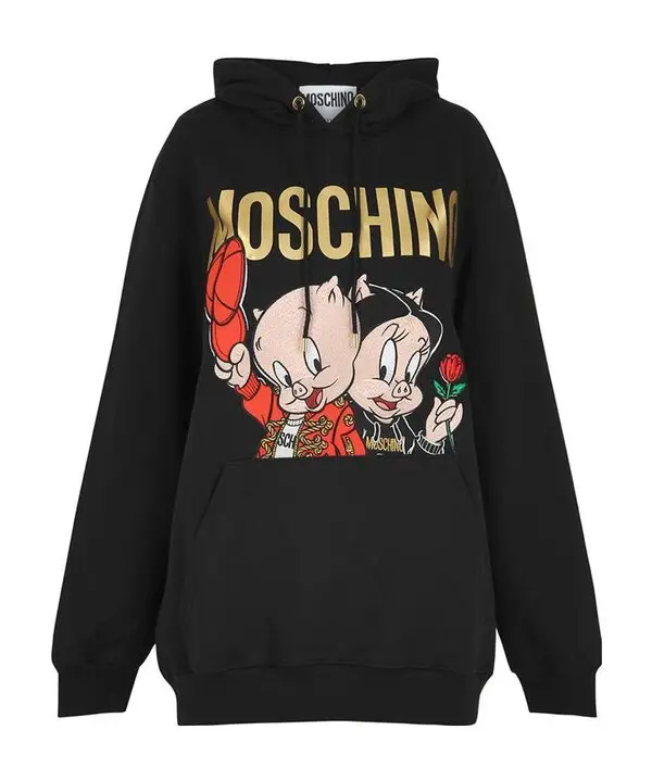 Moschino Piggy Oversized Hooded Sweater