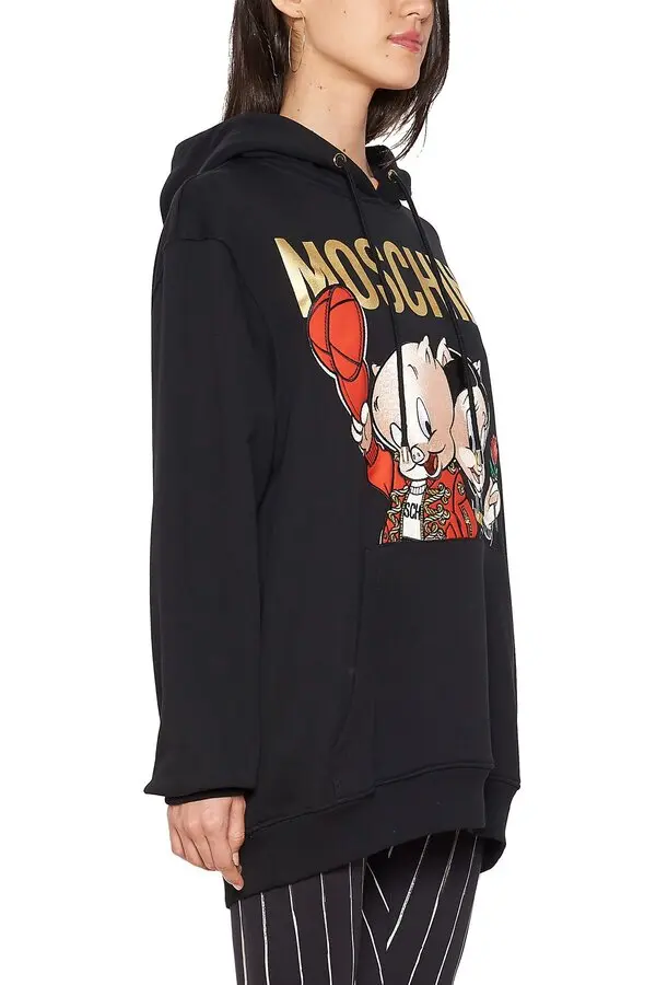 Moschino Piggy Oversized Hooded Sweater