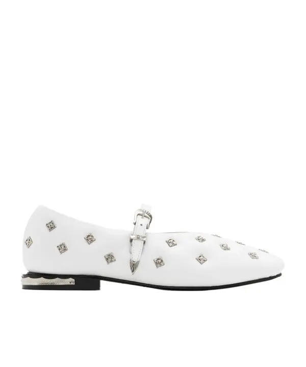 Toga Studded Ballerina Flats - White