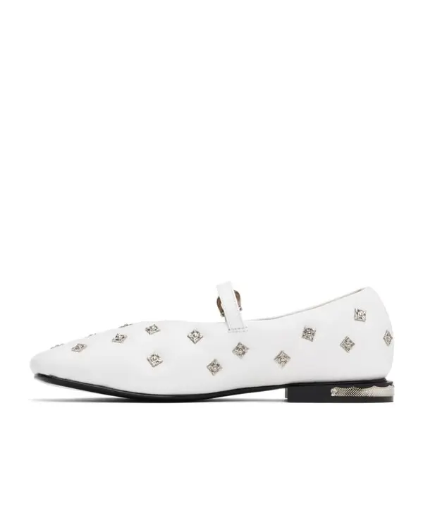 Toga Studded Ballerina Flats - White