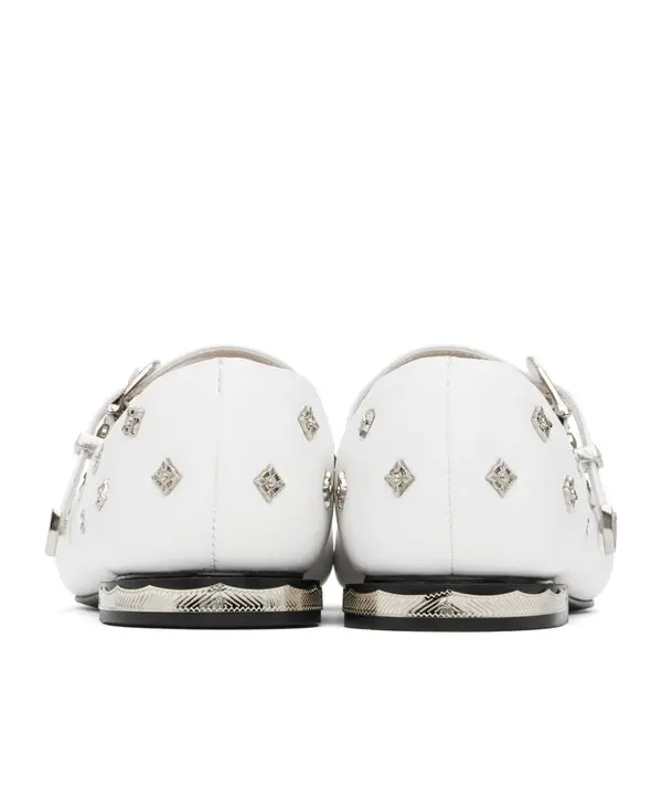 Toga Studded Ballerina Flats - White
