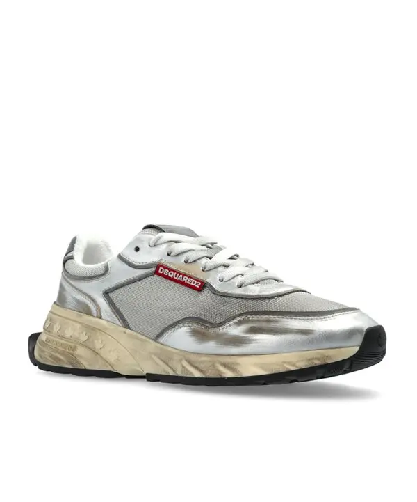 Dsquared2 Distressed Low-top Sneakers - Silver