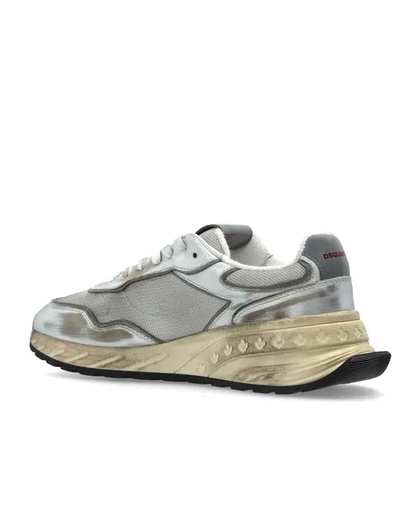 Dsquared2 Distressed Low-top Sneakers - Silver