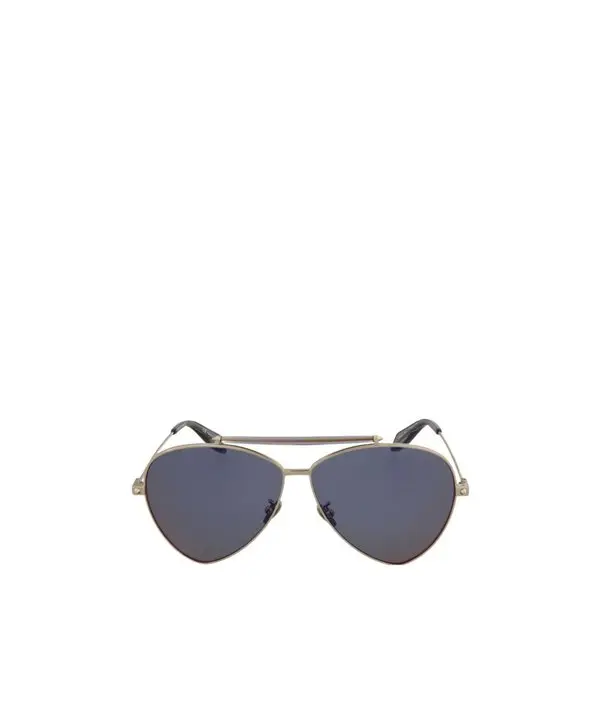 Alexander McQueen Elliptical Flat Mirror Sunglasses - Blue