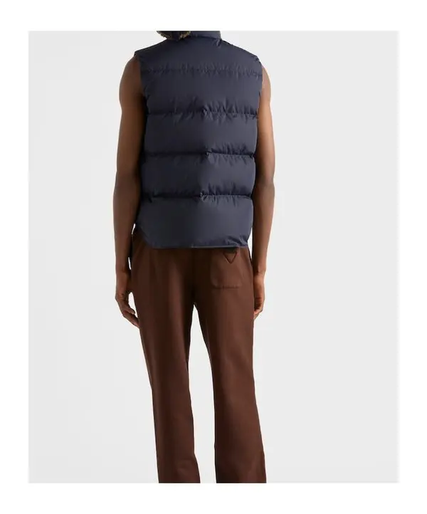 Prada High-neck Padded Gilet - Blue