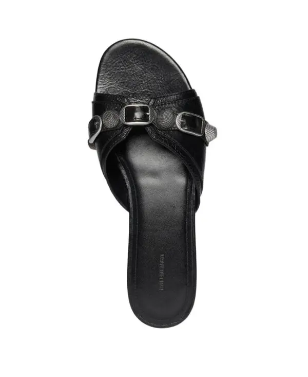 Balenciaga Cagole Flat Sandals - Black