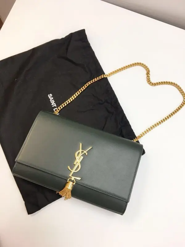 Saint Laurent Medium Monogram Kate Shoulder Bag - Black