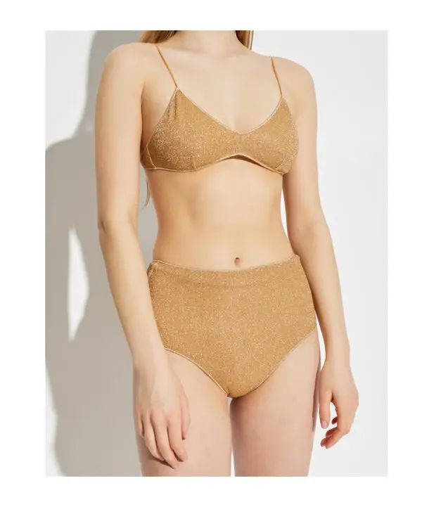 Oseree Lurex High-waist Bikini - Nude