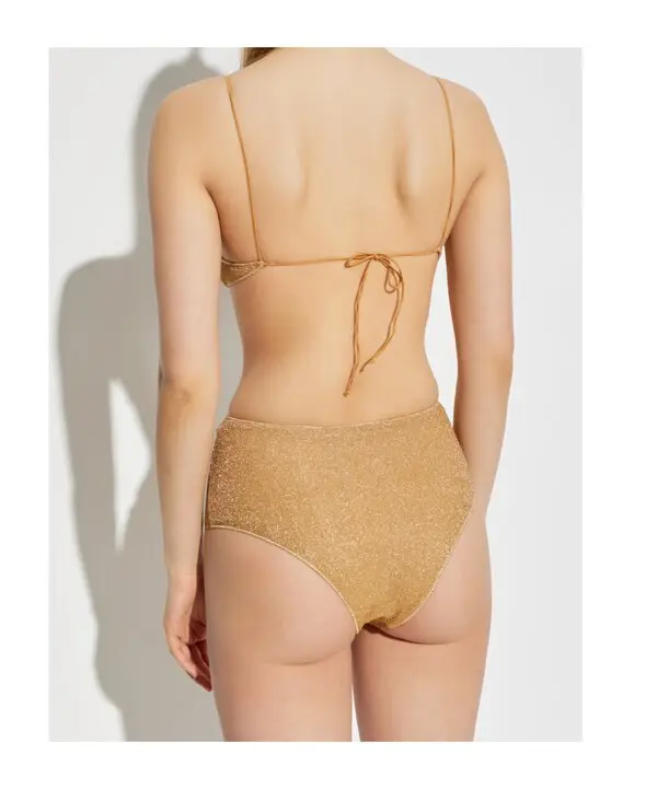 Oseree Lurex High-waist Bikini - Nude