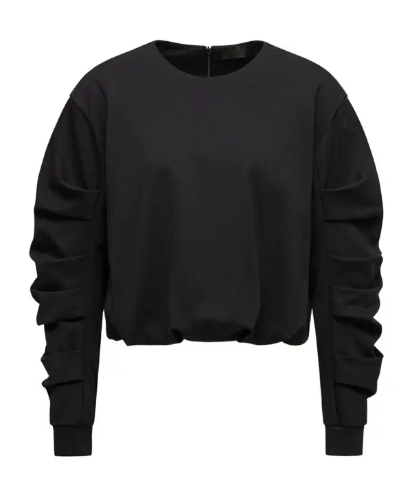 Moncler Gathered Sleeve Crewneck Sweatshirt