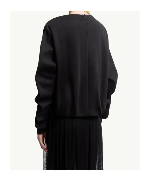 Moncler Gathered Sleeve Crewneck Sweatshirt