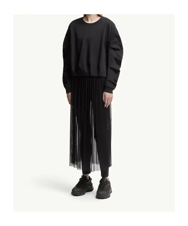 Moncler Gathered Sleeve Crewneck Sweatshirt