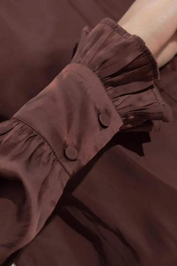 Zadig&Voltaire Thely" Shirt With Ruffled Cuffs - Brown