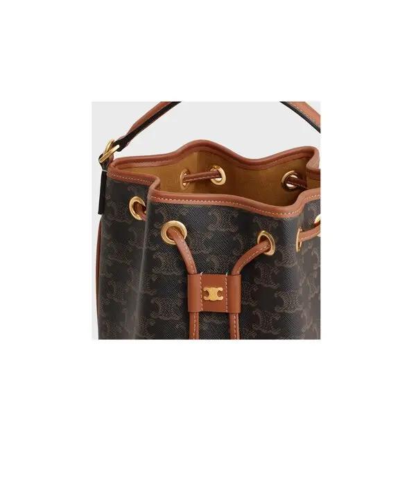 Celine Triomphe Canvas And Calfskin Bucket Bag