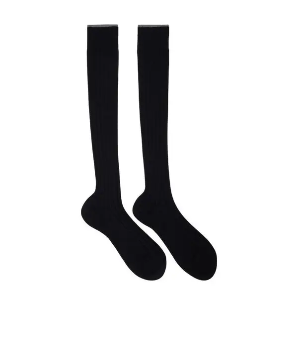 Brunello Cucinelli Ribbed Knee High Socks - Black