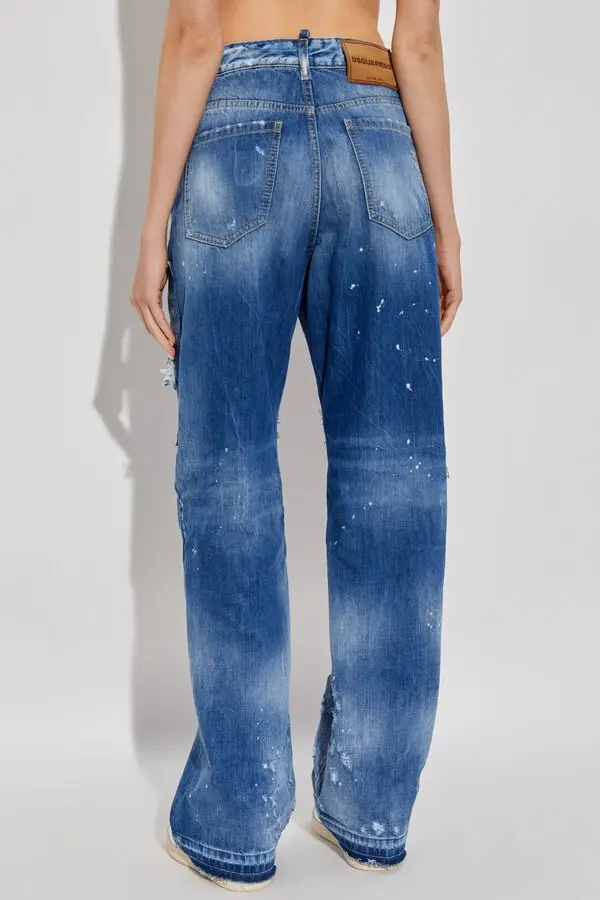 Dsquared2 Distressed Straight-leg Jeans - Blue