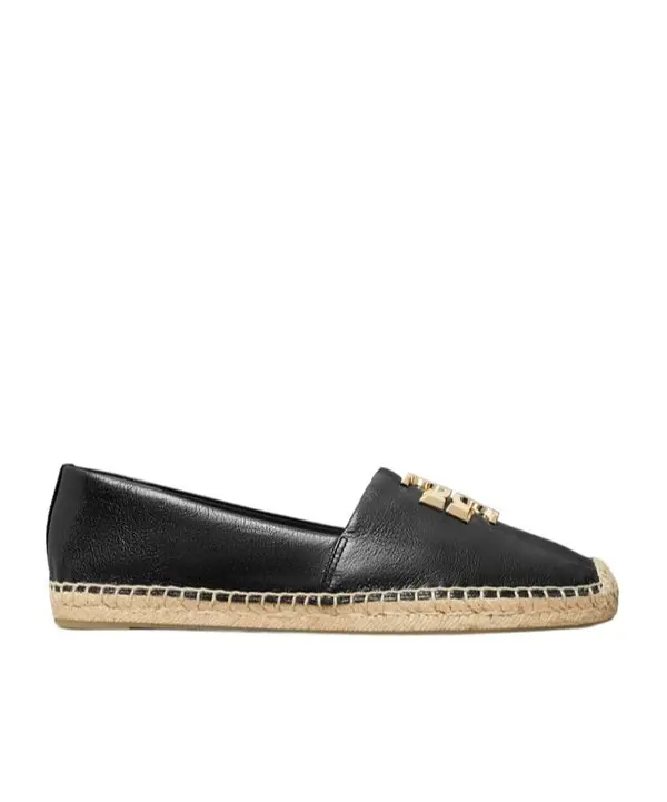 Tory Burch Eleanor Logo Plaque Espadrilles - Black