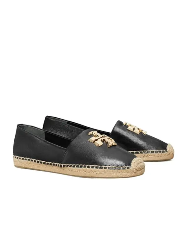 Tory Burch Eleanor Logo Plaque Espadrilles - Black