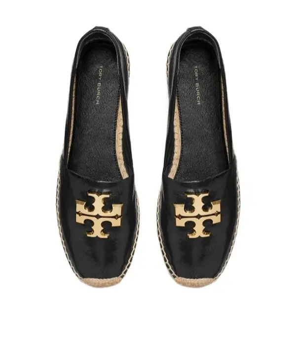 Tory Burch Eleanor Logo Plaque Espadrilles - Black
