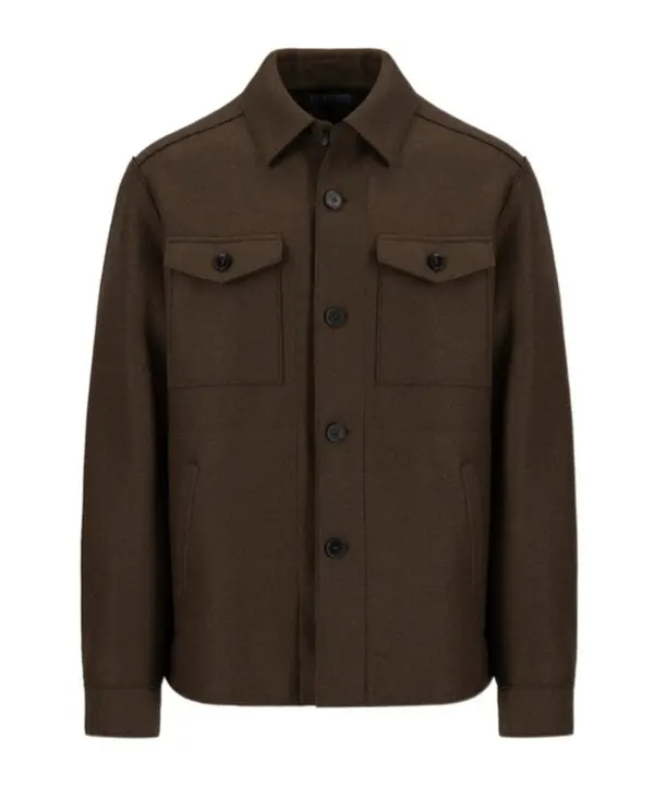 Harris Wharf London Nehru Jacket - Graphite Color