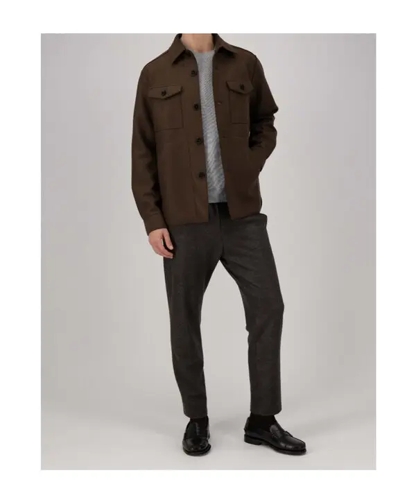 Harris Wharf London Nehru Jacket - Graphite Color