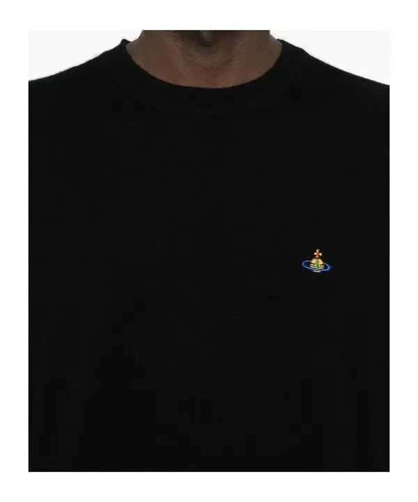 VIVIENNE WESTWOOD Orb Logo Fine Knit Sweater - Black