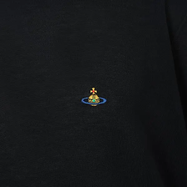 VIVIENNE WESTWOOD Orb Logo Fine Knit Sweater - Black