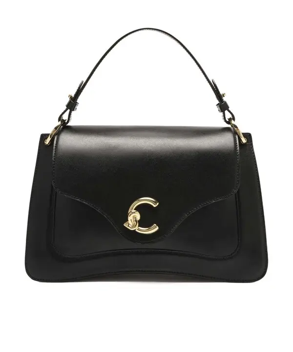 COCCINELLE C-me Foldover Top Medium Tote Bag - Black
