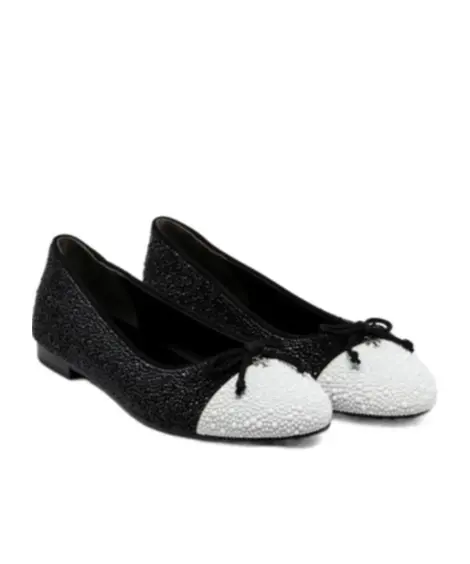 Tory Burch Embellished Bow Detail Ballet Flats - Black